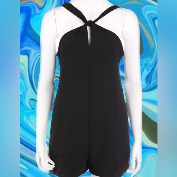Zara | Pants & Jumpsuits | Zara Black Solid Keyhole Romper | Poshmark
